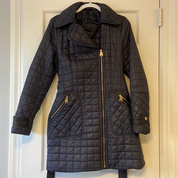 Via Spiga | Jackets & Coats | Via Spiga Large Womens Navy Coat Gold ...